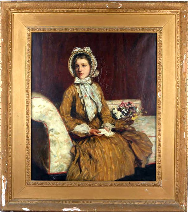 PORTRAIT OF A GIRL WEARING A BONNET. – ANNIE LOUISA SWYNNERTON (1844-1933)