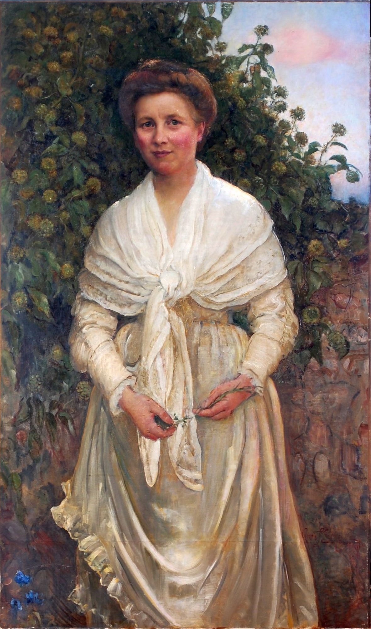 PORTRAIT OF MISS AGNES GARRETT. – ANNIE LOUISA SWYNNERTON (1844-1933)